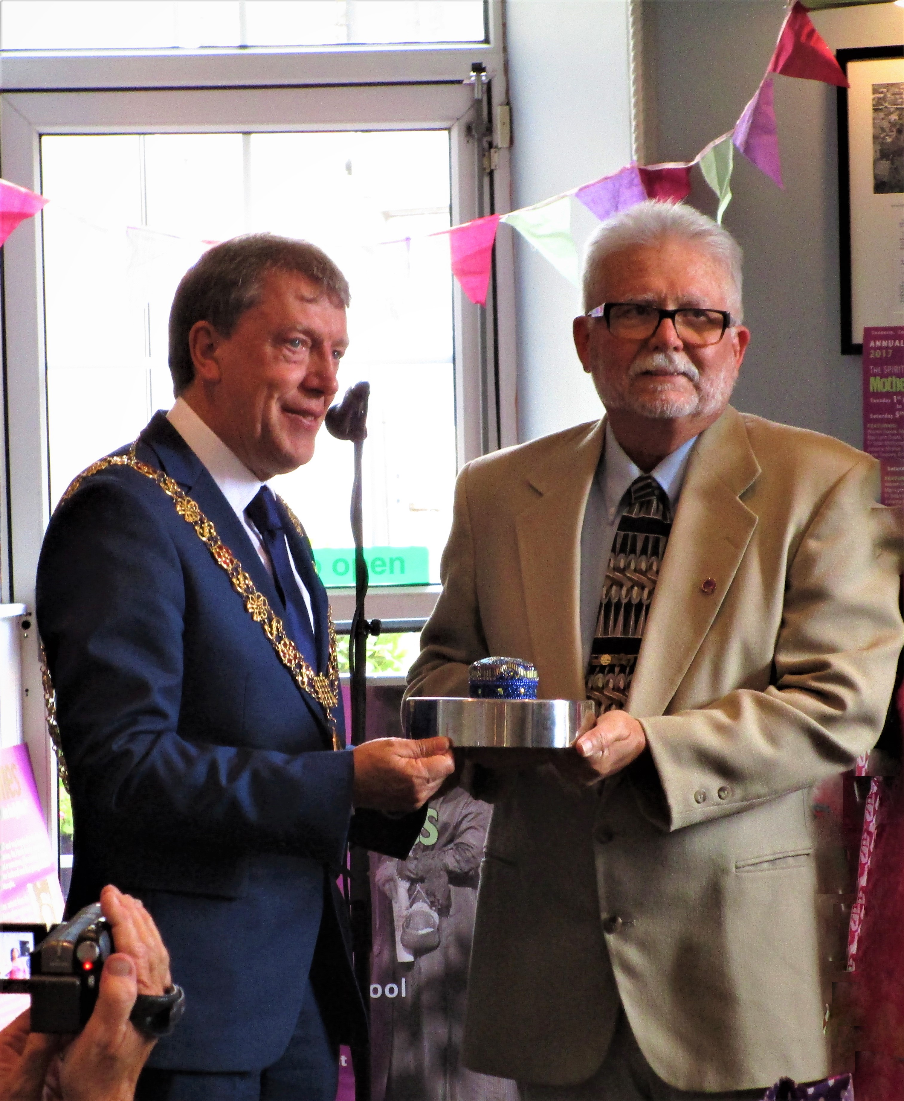 james-goltz-presents-soil-from-the-grave-of-mother-jones-at-mount-olive ...